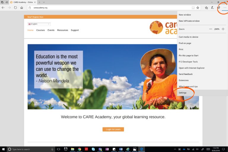 Browser Settings for CARE Academy Courses (eLearning) – CARE Academy